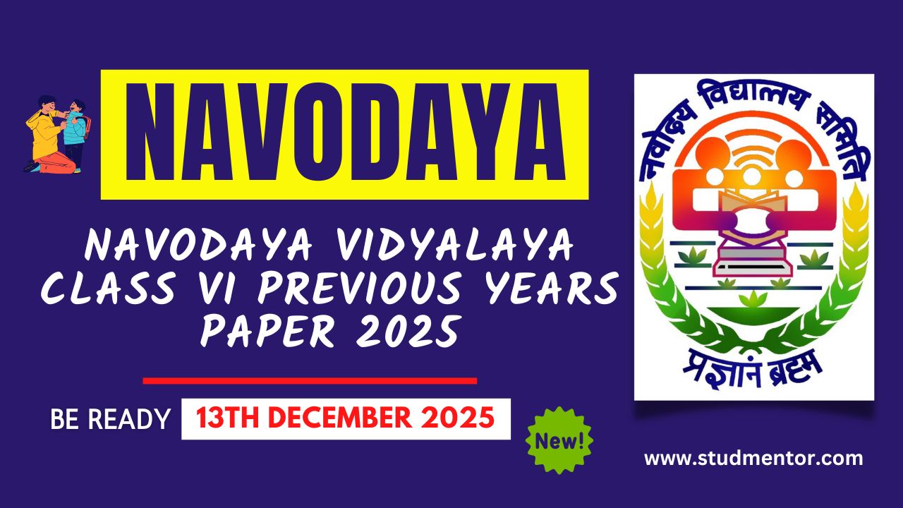 Navodaya Class IX (9) Previous Years Question Papers 2024-25 - Stud ...