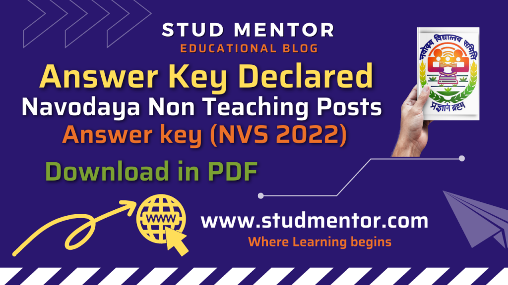 Download Navodaya Non Teaching Posts Answer key in PDF (NVS 2022)