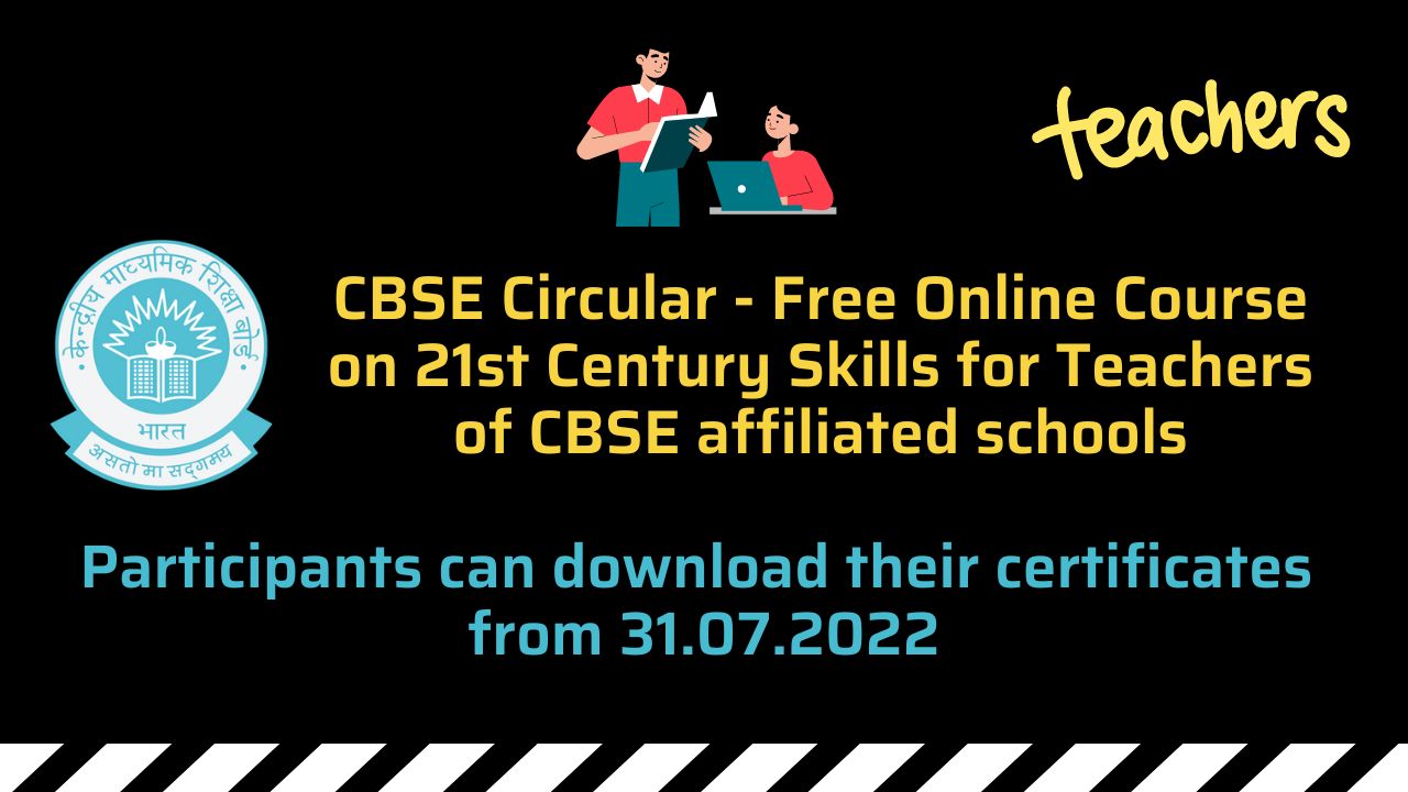 CBSE Circular - Free Online Course on 21st Century Skills for Teachers ...