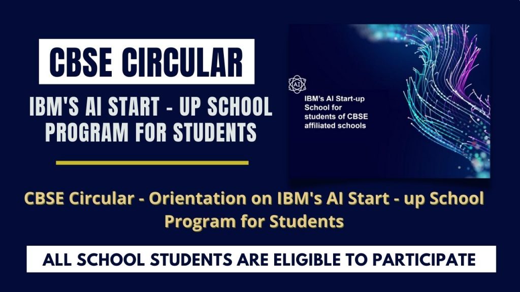 CBSE Circular - Orientation on IBM's AI Start - up School Program for ...