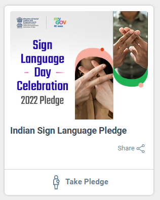 How to Take E Pledge of Indian Sign Language Day 2022