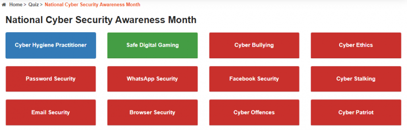 Quiz on National Cyber Security Awareness Month with Certificate