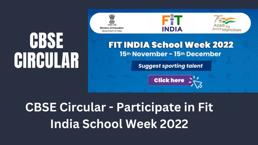 CBSE Circular - Participate in Fit India School Week 2022 - Stud Mentor ...