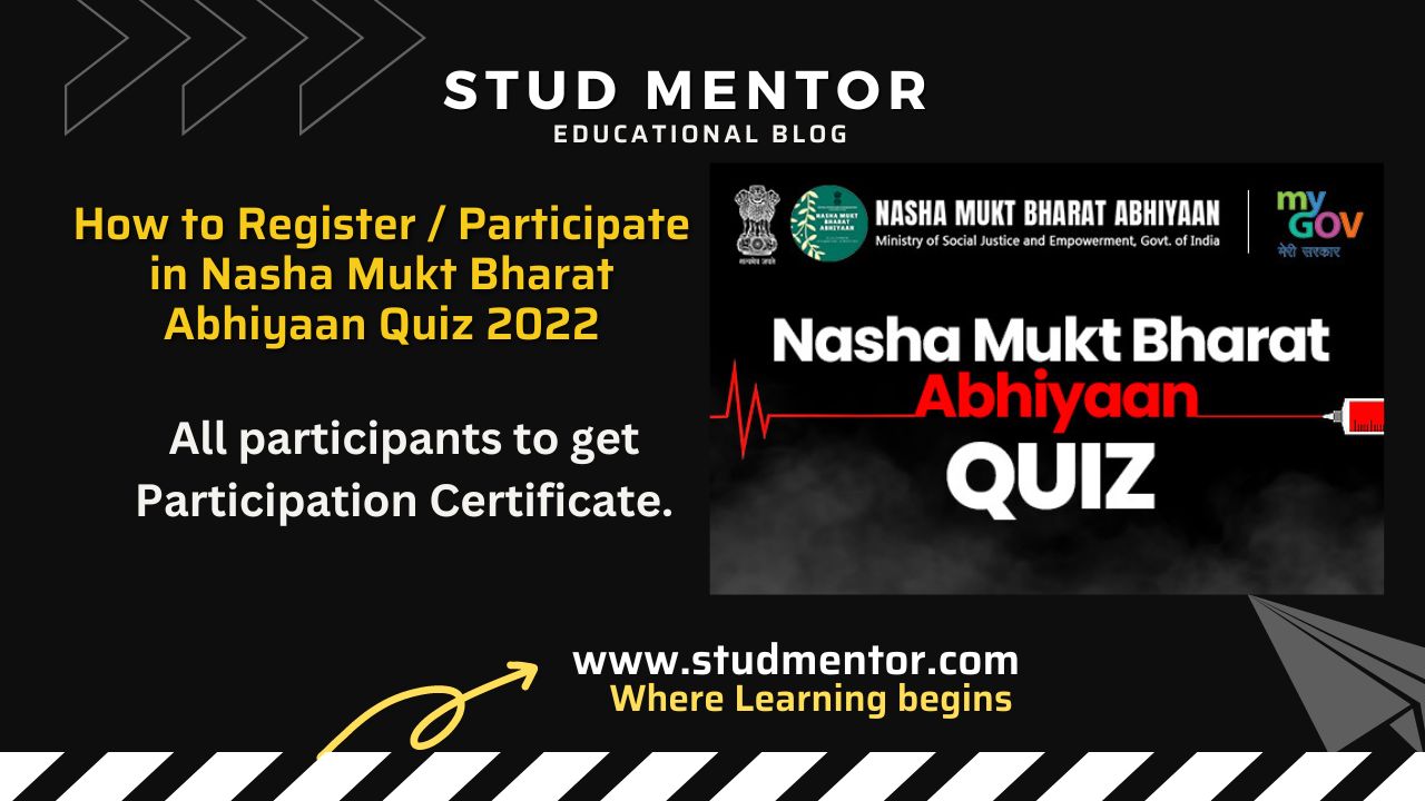 How to Register / Participate in Nasha Mukt Bharat Abhiyaan Quiz 2022