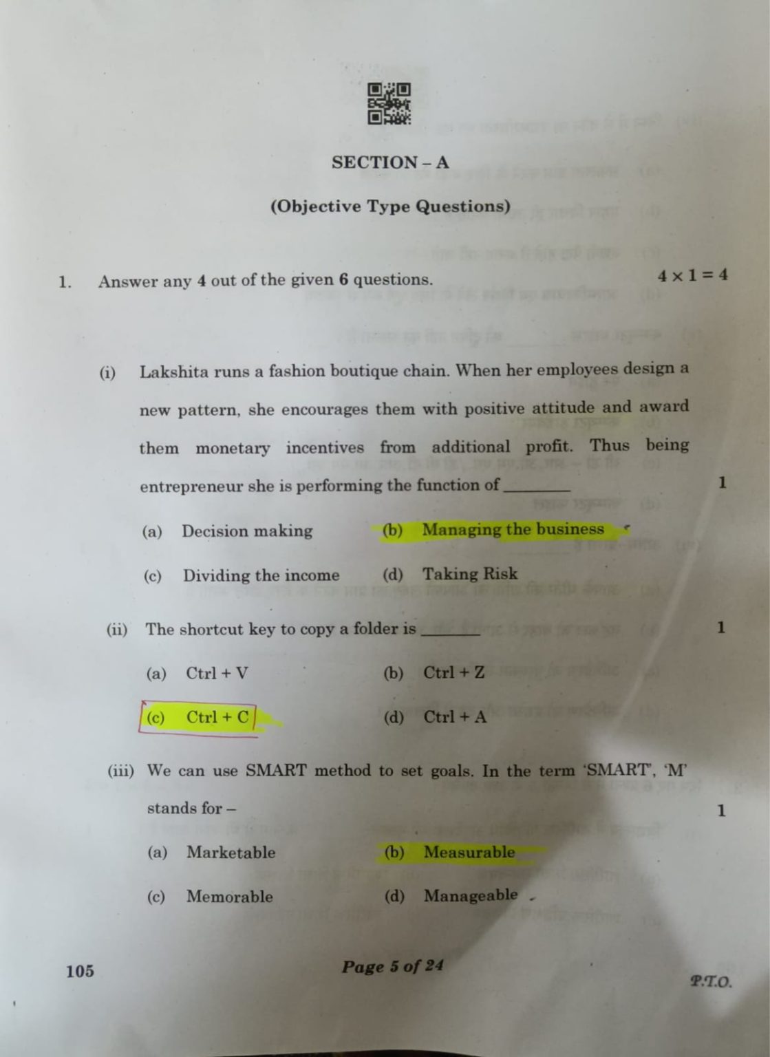 CBSE Class 10 Physical Activity Trainer Paper Solution Answer Key 2023 ...