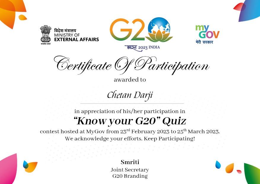 How to Participate in Know your G20 Quiz with Certificate for All Students