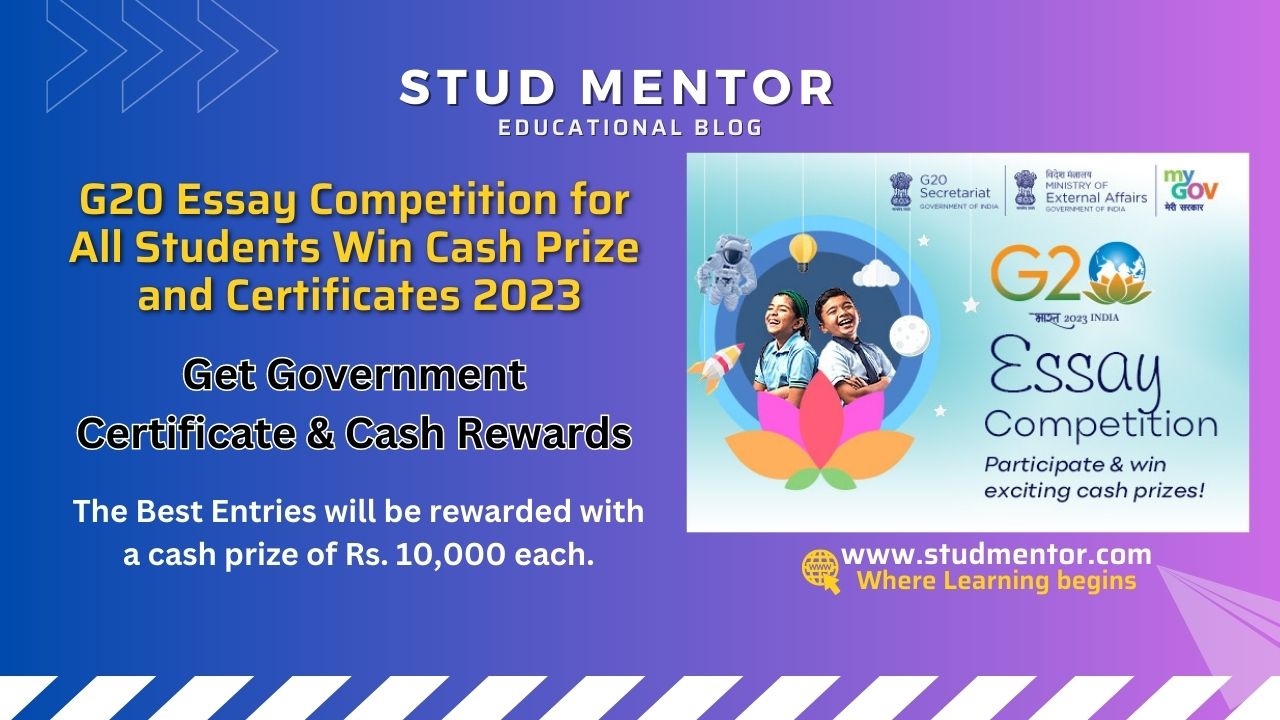 G20 Essay Competition for Students Win Cash and Certificate 2023