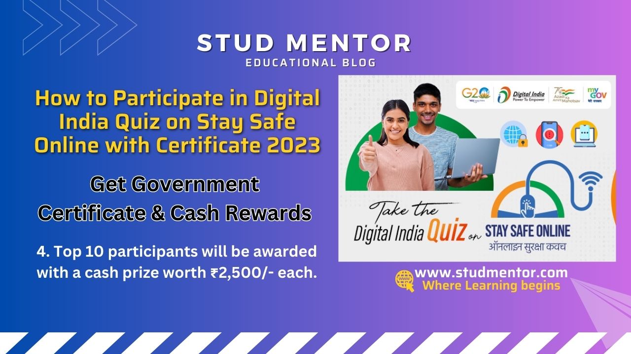 How to Participate in Digital India Quiz on Stay Safe Online with ...