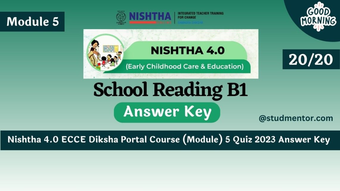 Nishtha 4.0 ECCE Diksha Course (Module) 6 Quiz Answer Key