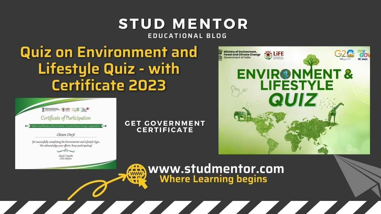 Quiz on Environment and Lifestyle Quiz - with Certificate 2023