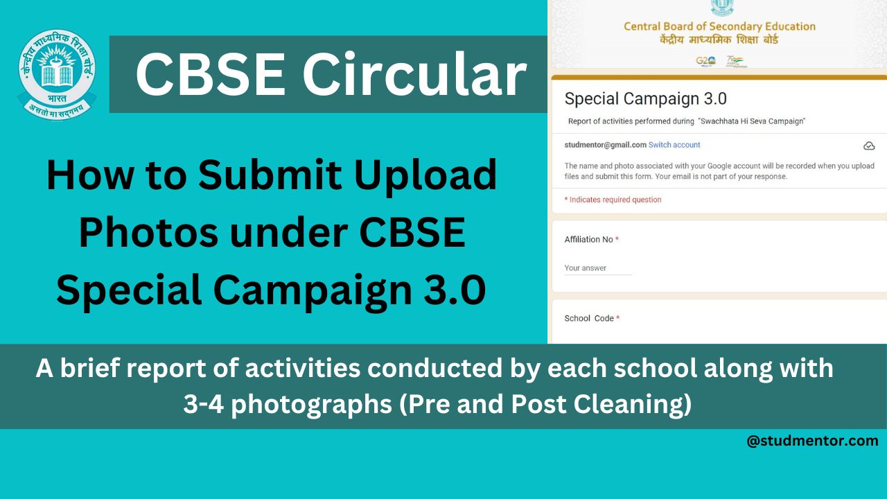 How to Submit Upload Photos under CBSE Special Campaign 3.0