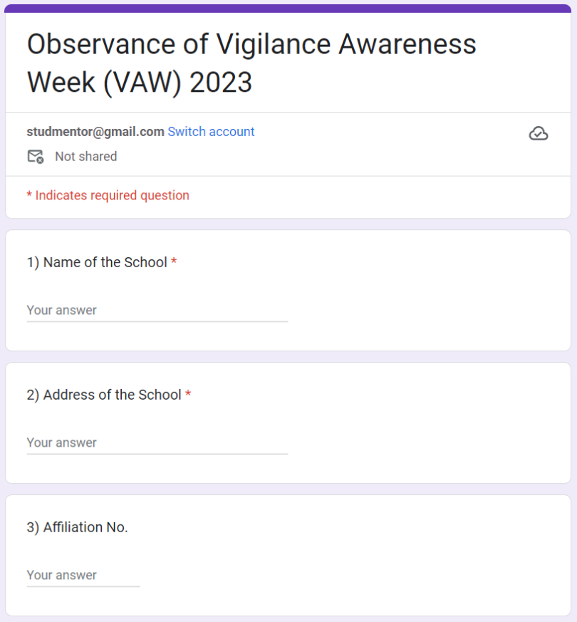 CBSE Circular - Observance of Vigilance Awareness Week 2023 - Report Link