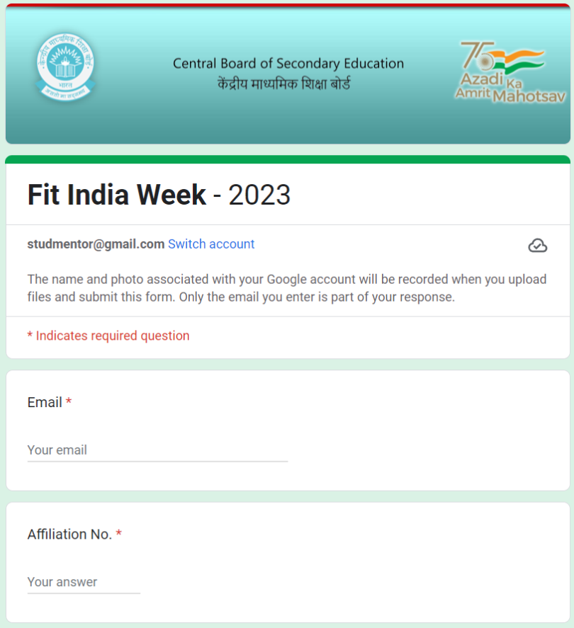 CBSE Circular - Upload Brief Report Fit India Week (2023)