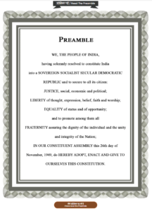 Read Preamble on Constitution Day 2023 with Government Certificate