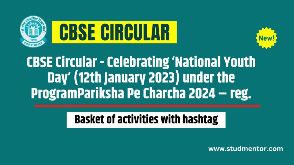 CBSE Circular - Celebrating ‘National Youth Day’ under the Program ...
