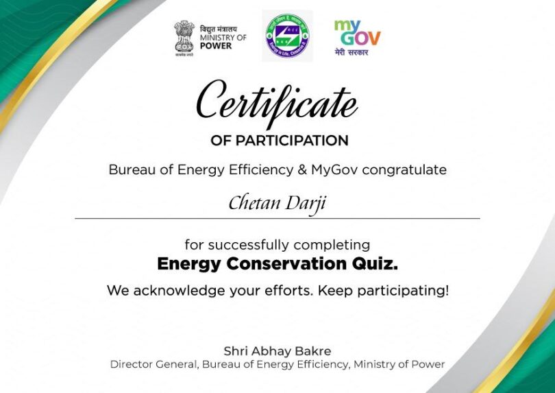 Participate in Energy Conservation Quiz 2024 - Get Free Certificate