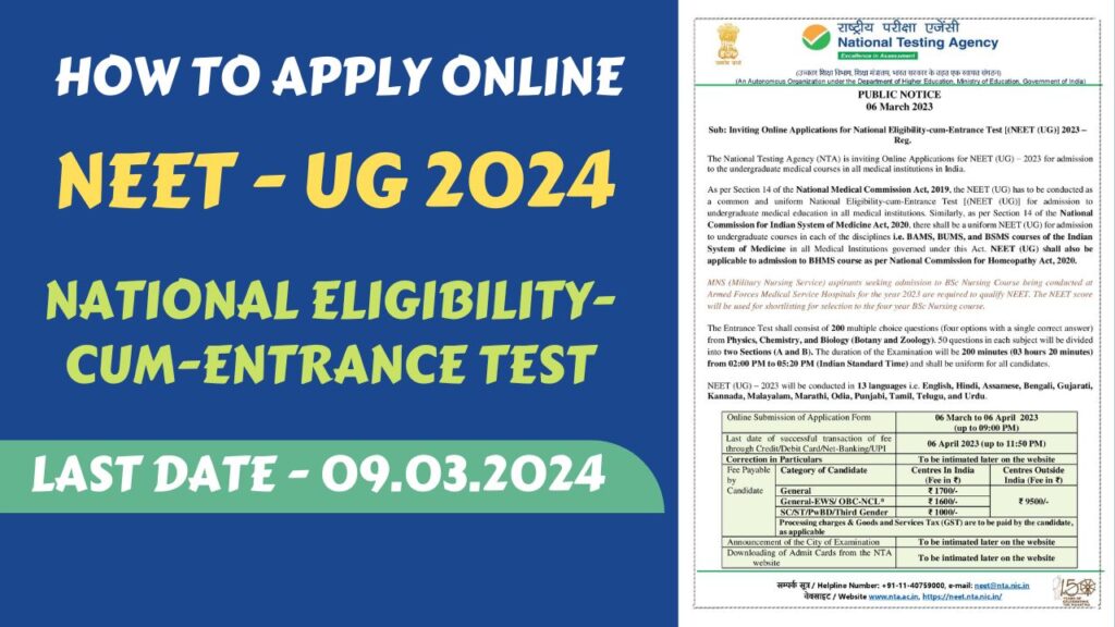 NEET UG 2024 Online Forms Started - Click Here to Apply Now