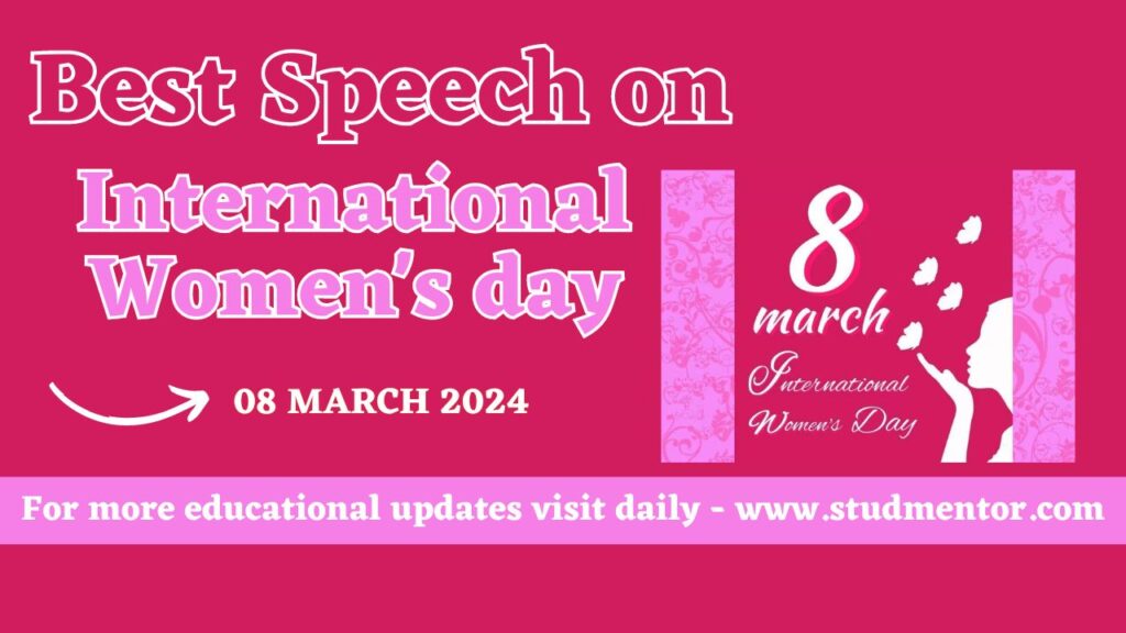 Speech on International Women's day for Students in English 2024