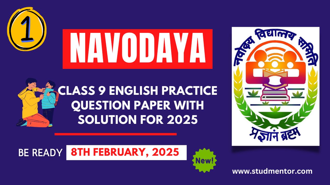 Navodaya Class 9 English Question Paper with Solution for 2025