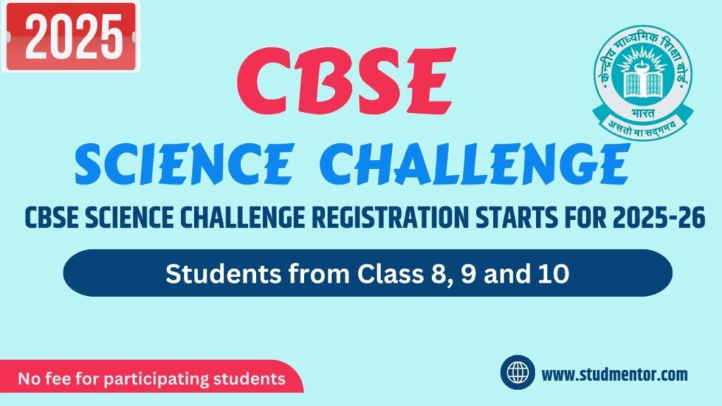 CBSE Science Challenge Registration Starts for 2025-26