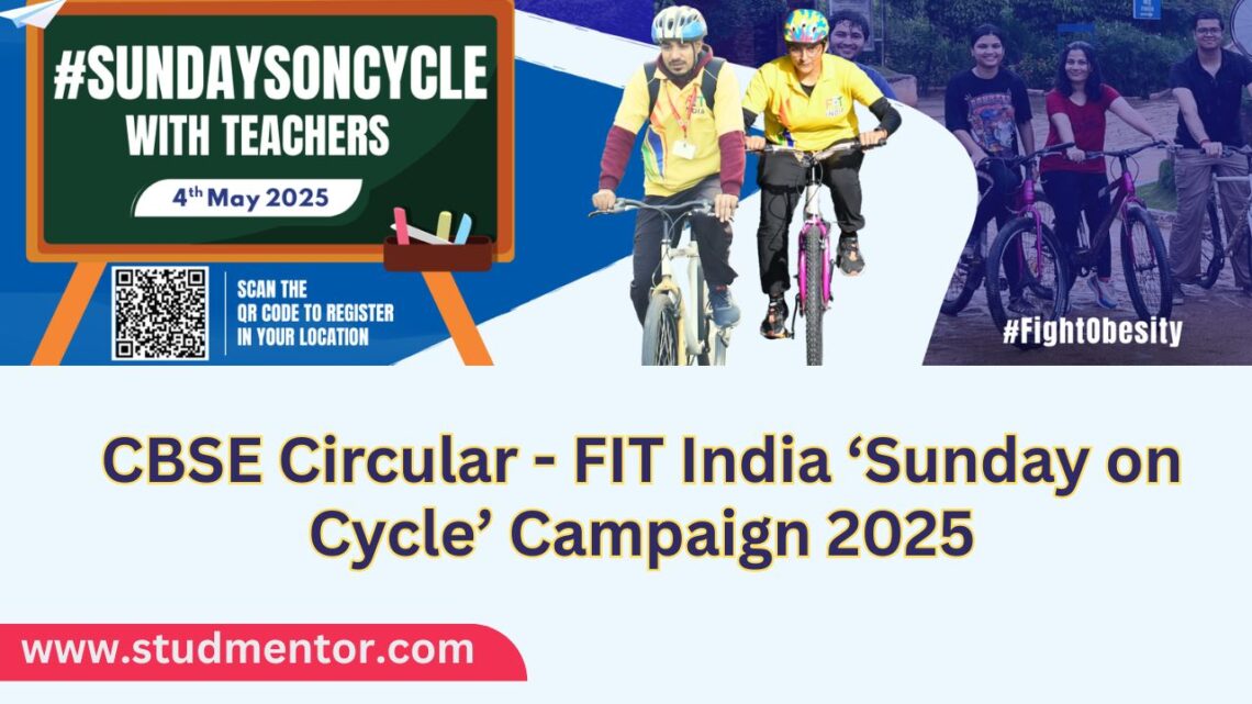 CBSE Circular - FIT India ‘Sunday on Cycle’ Campaign 2025