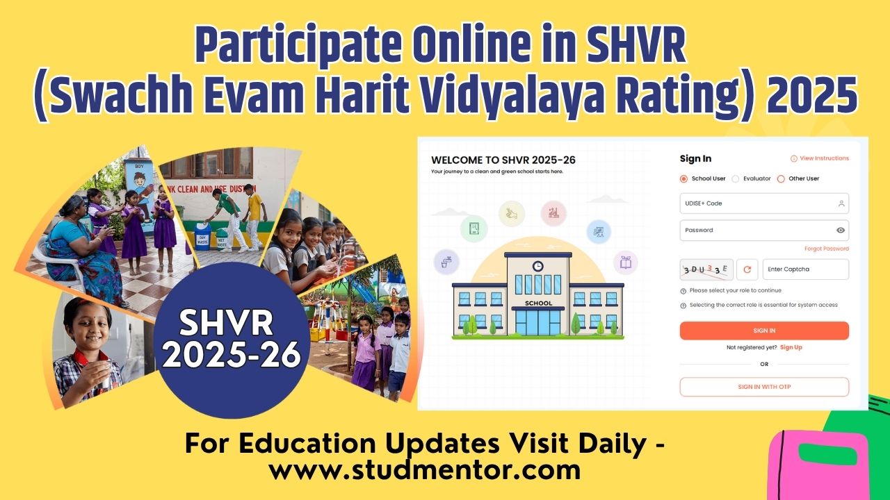Participate Online in SHVR (Swachh Evam Harit Vidyalaya Rating) 2025