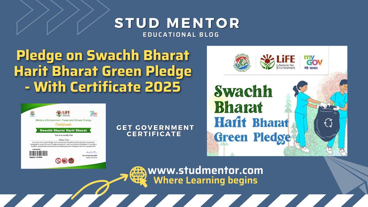 Pledge on Swachh Bharat Harit Bharat Green Pledge - With Certificate
