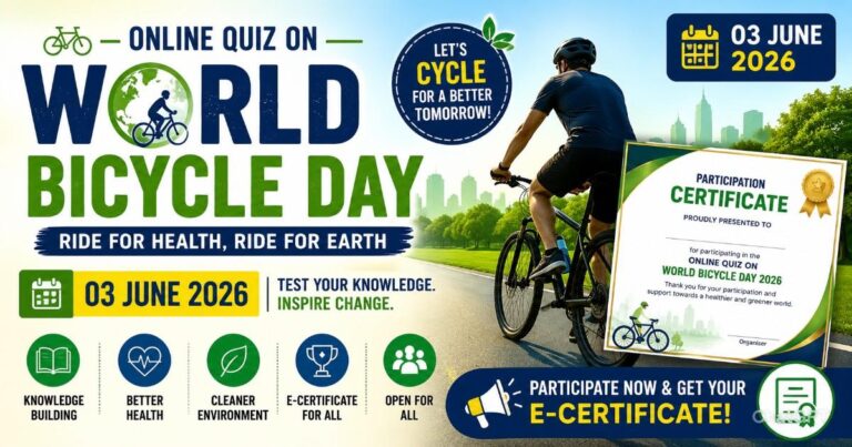 Quiz on World Bicycle Day - 3 June 2026 with Certificate